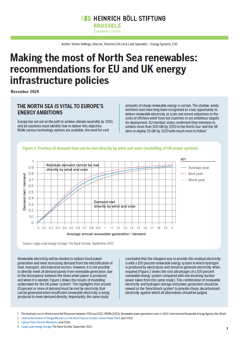 Making the most of North Sea renewables | Heinrich Böll Stiftung ...