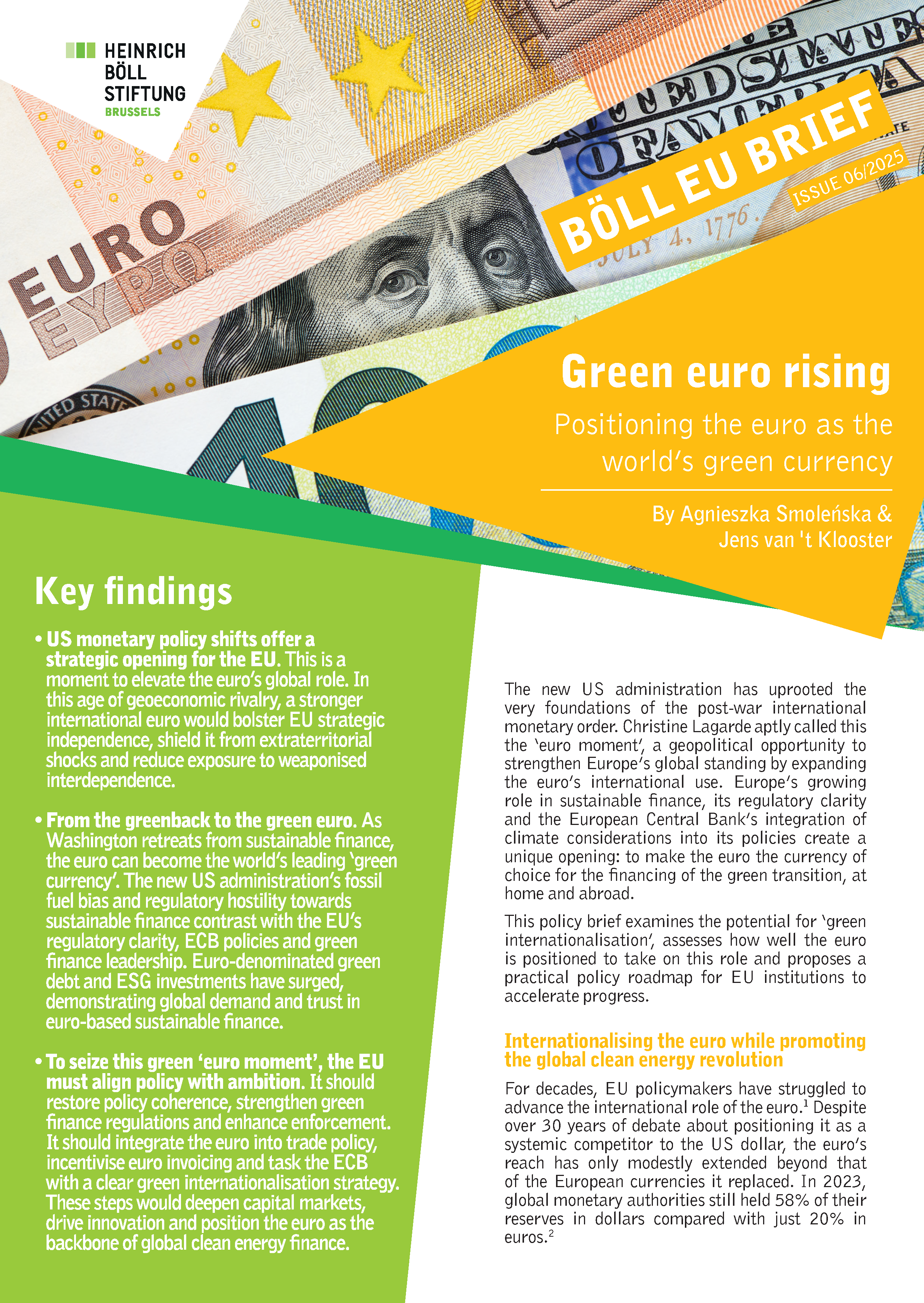 Green euro rising: Positioning the euro as the world’s green currency ...